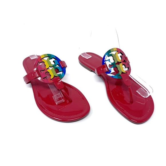 Tory Burch | Shoes | Tory Burch Red Rainbow Patent Leather Miller ...